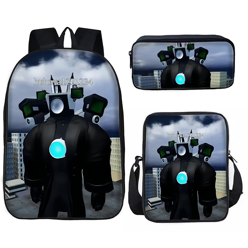 Skibidi-Toilet Anime Backpack Set 3 Pieces with Shoulder Bag and Pencil ...