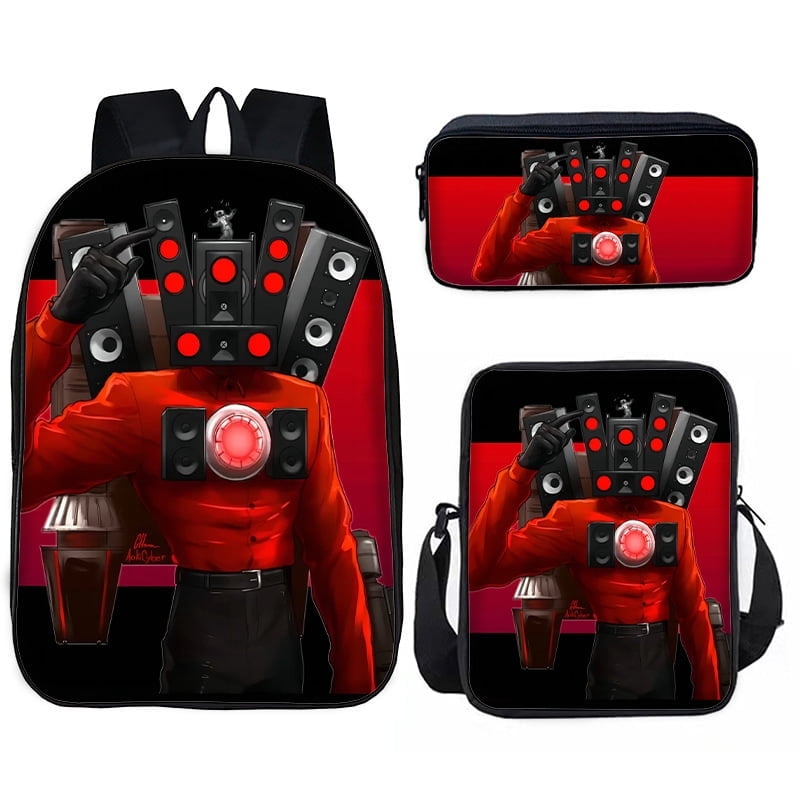 Skibidi-Toilet Anime Backpack Set 3 Pieces with Shoulder Bag and Pencil ...