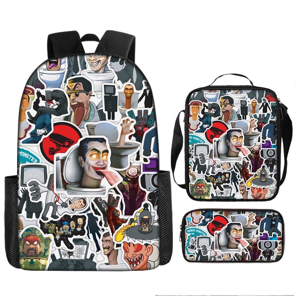 Skibidi Toilet Anime Backpack Set 3 Pieces with Shoulder Bag and Pencil ...
