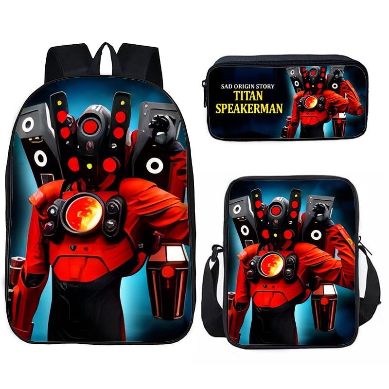 Skibidi-Toilet Anime Backpack Set 3 Pieces with Shoulder Bag and Pencil ...