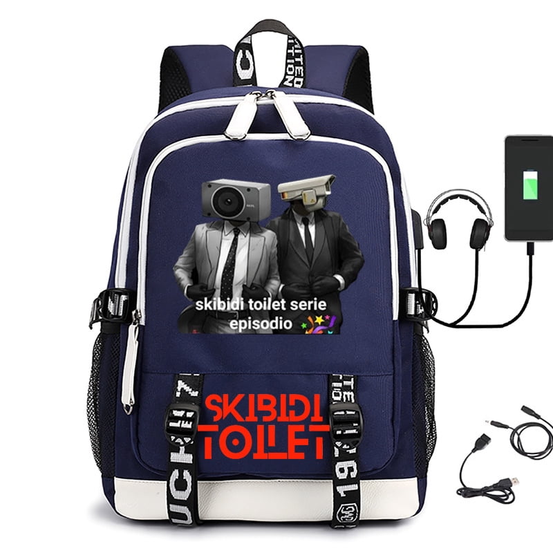 Skibidi-Toilet Anime Backpacks Cartoon Laptop Backpack Daypack 3D ...
