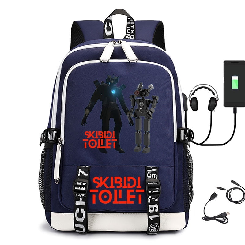 Skibidi-Toilet Anime Backpacks Cartoon Laptop Backpack Daypack 3D ...