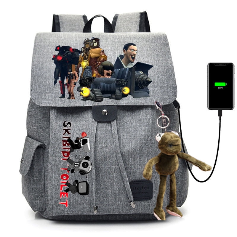 Skibidi-Toilet Anime Backpacks Cartoon Laptop Backpack Daypack 3D ...