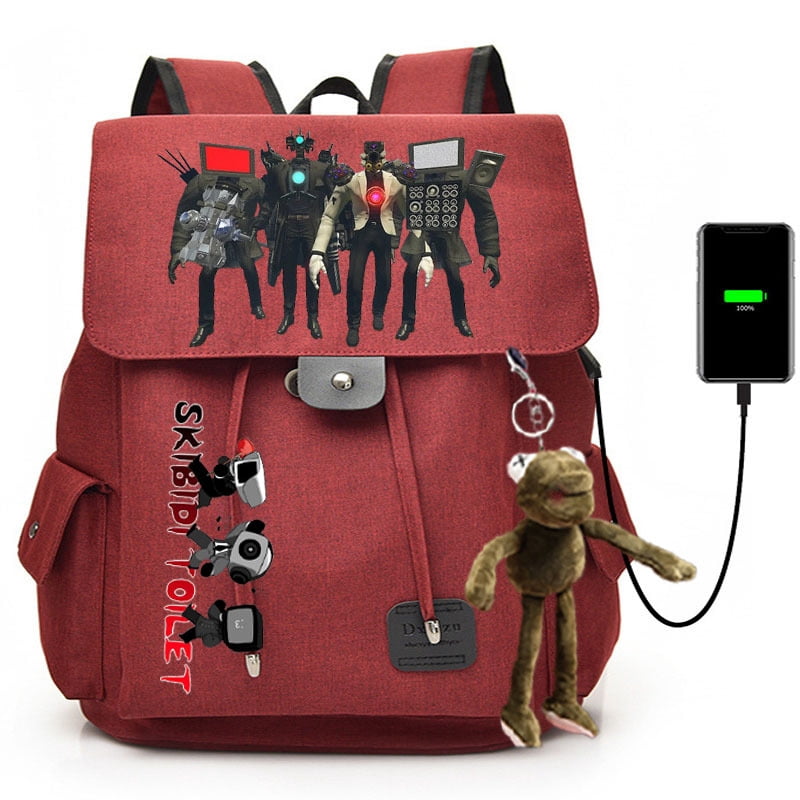 Skibidi-Toilet Anime Backpacks Cartoon Laptop Backpack Daypack 3D ...