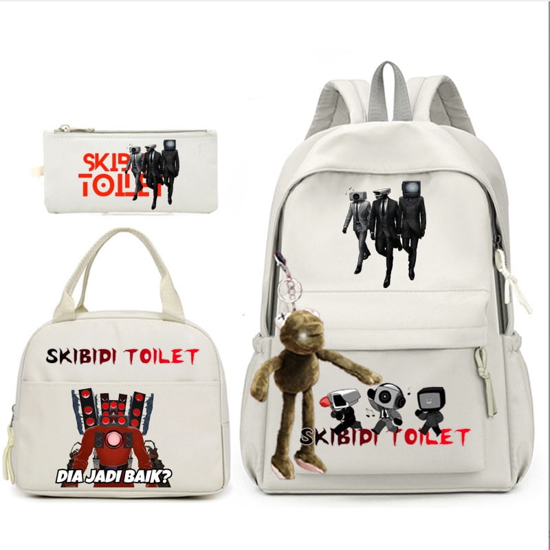 Skibidi-Toilet Anime Backpacks Sets, Cartoon Laptop Backpack with Lunch ...
