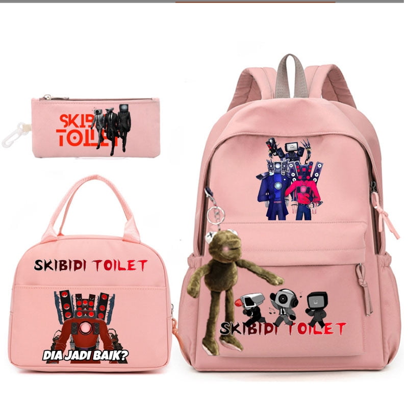 Skibidi-Toilet Anime Backpacks Sets, Cartoon Laptop Backpack with Lunch ...