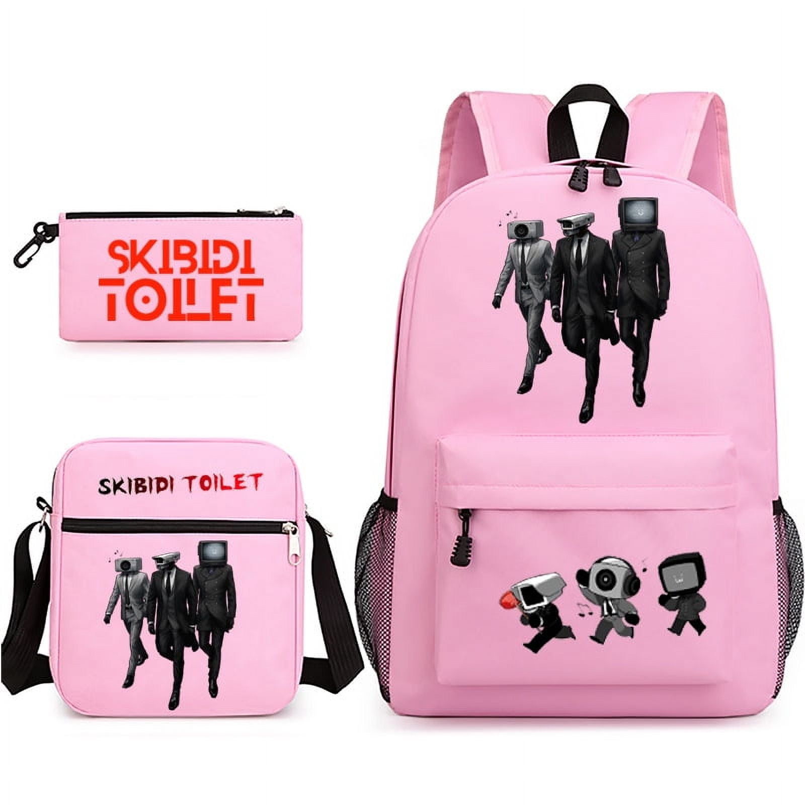 Skibidi Toilet Anime Backpacks Sets, Cartoon Laptop Backpack with Lunch ...