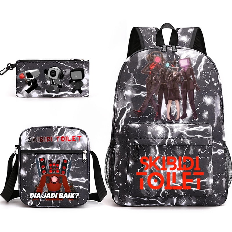 Skibidi Toilet Anime Backpacks Sets, Cartoon Laptop Backpack with Lunch ...