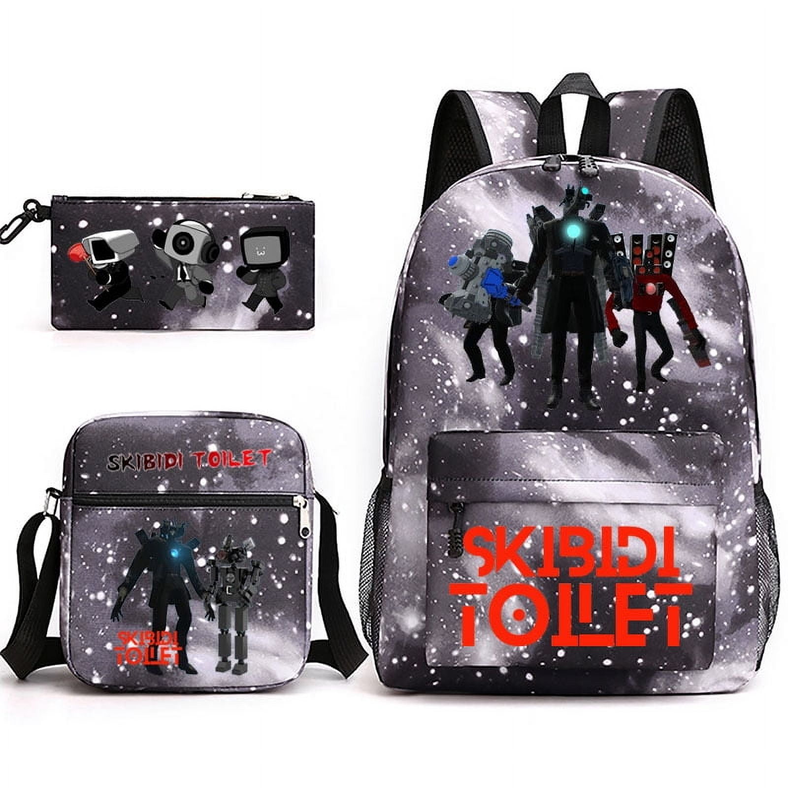 Skibidi Toilet Anime Backpacks Sets, Cartoon Laptop Backpack with Lunch ...