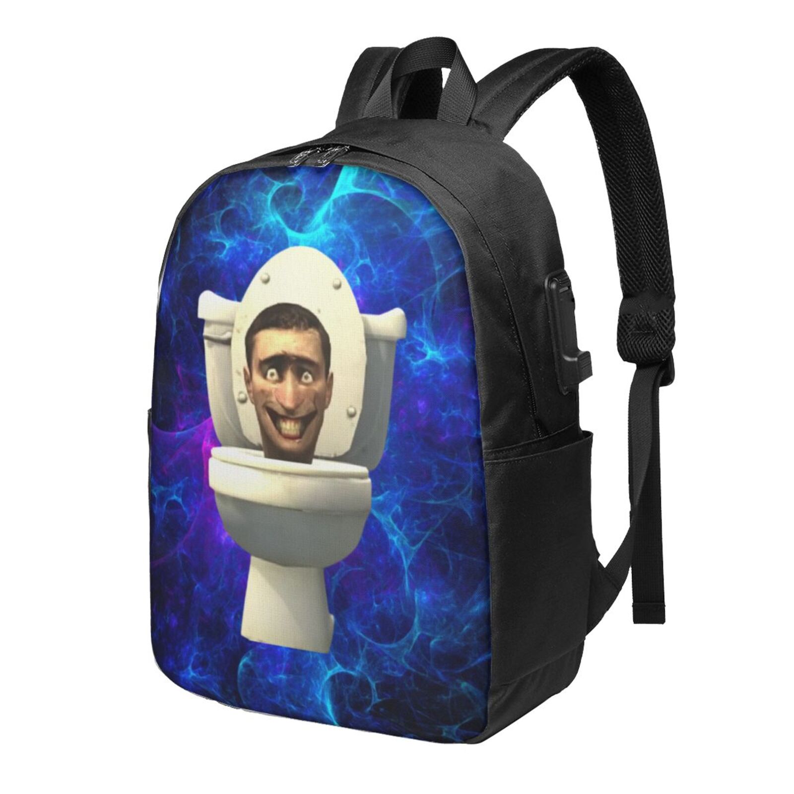 Skibidi Toilet Backpack with USB Charging Port, 17 Inch Laptop Backpack ...