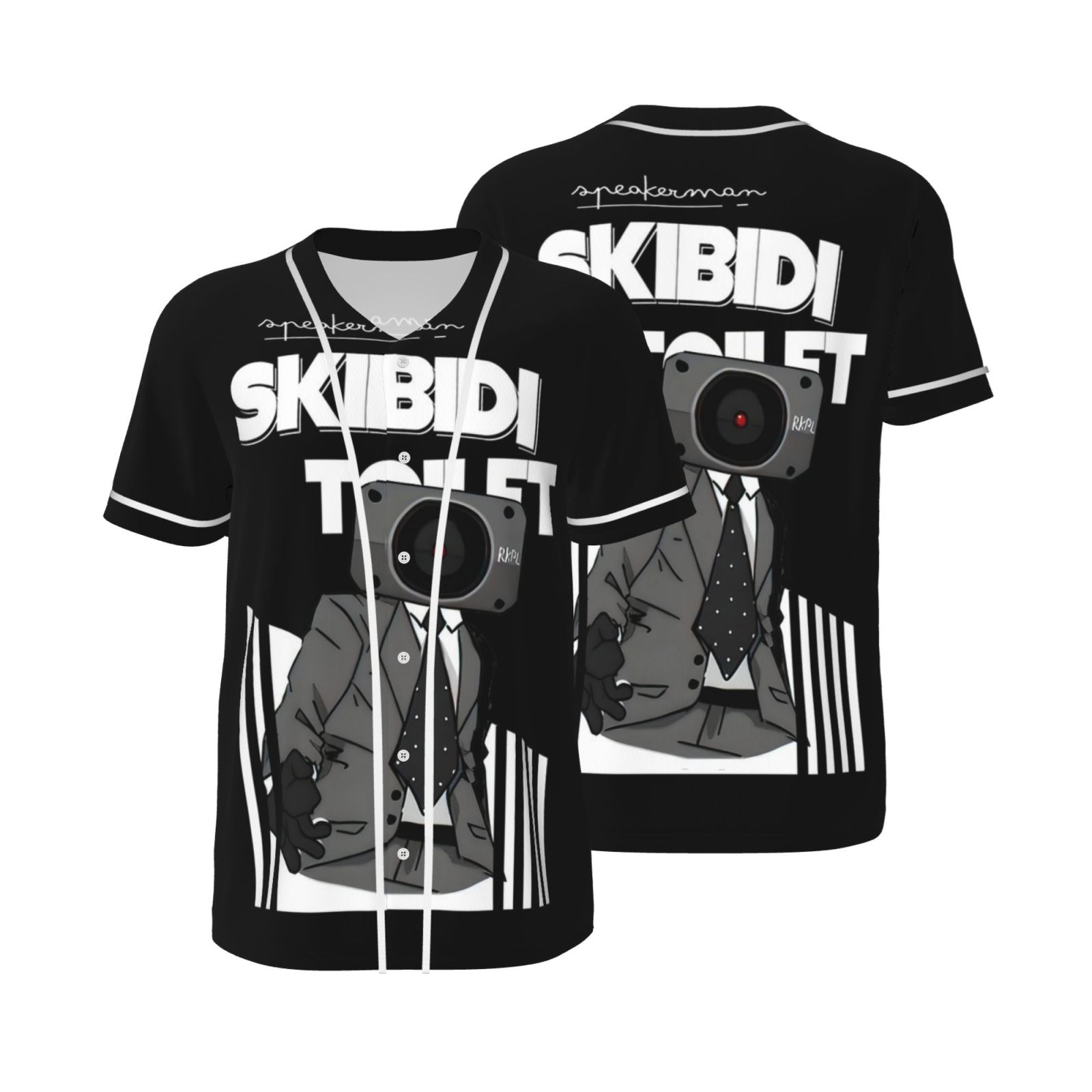 Skibidi Toilet Baseball Jerseys Shirts Baseball Button Down Shirt for ...