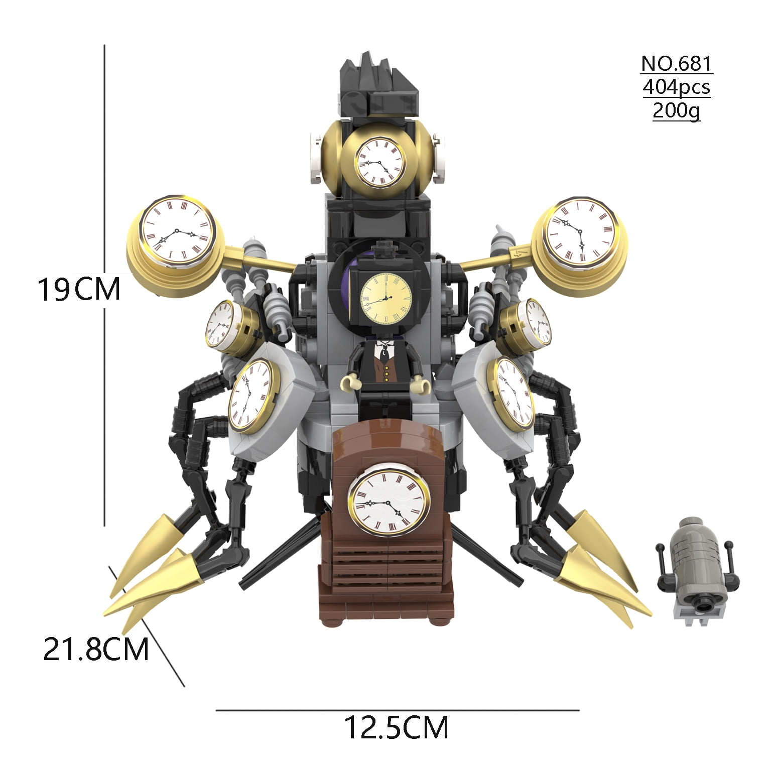 Skibidi Toilet Building Block Toy Golden Clockmen Model Titan Clock Man ...