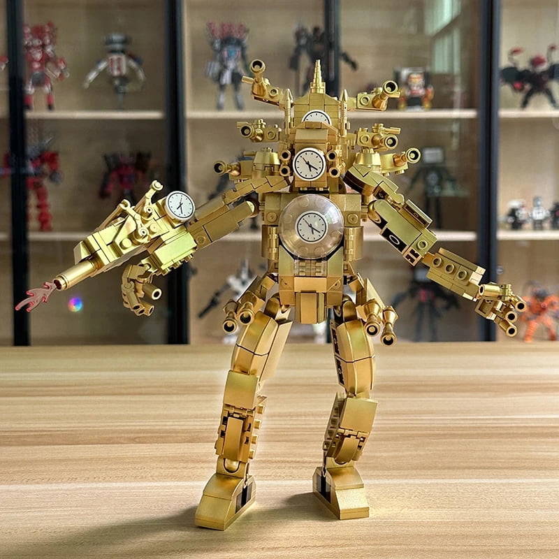 Skibidi Toilet Building Block Toy Golden Clockmen Model Titan Clock Man ...