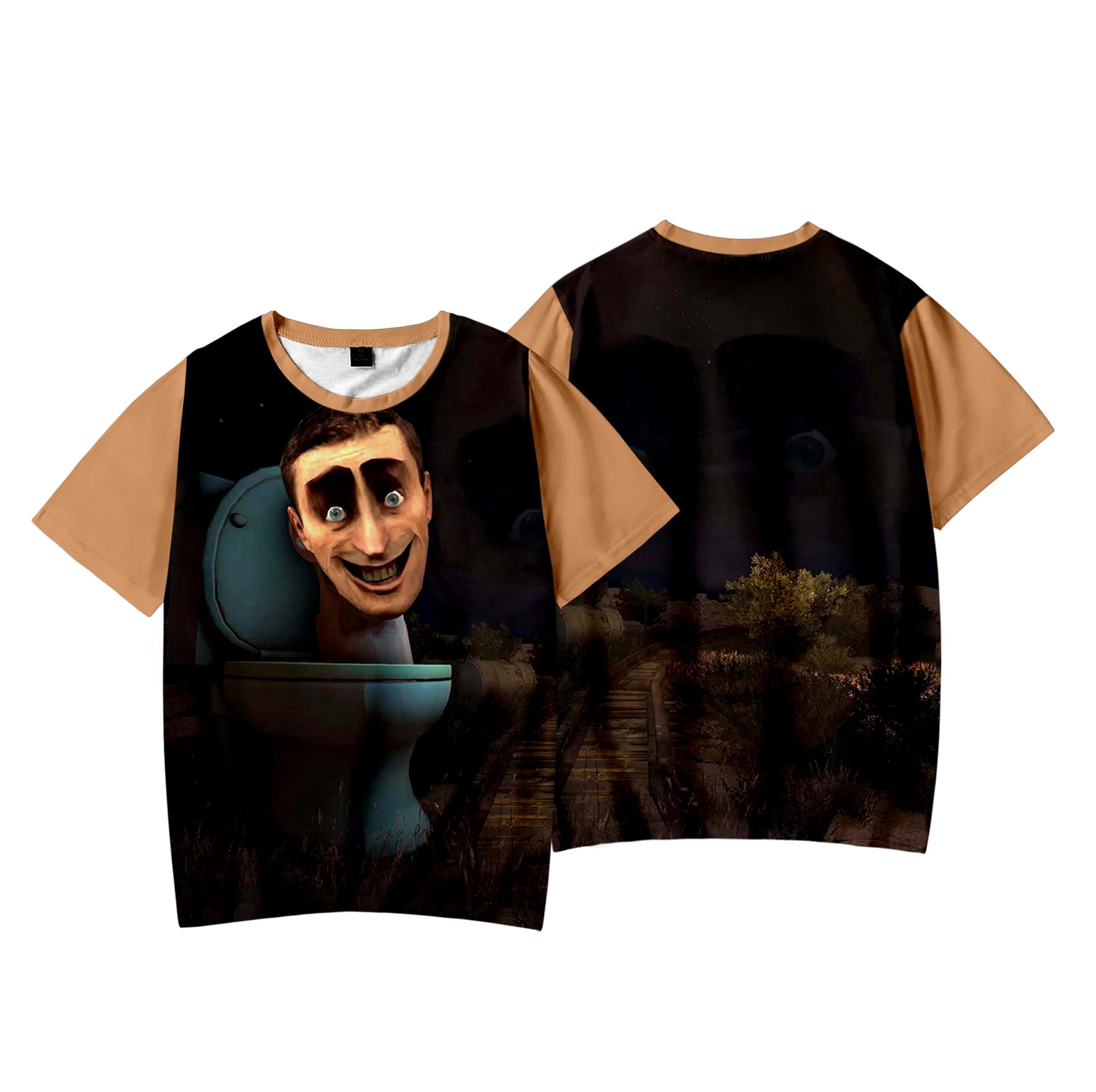 Skibidi Toilet Cartoon Merch T-shirt Casual Funny Style Women Men ...