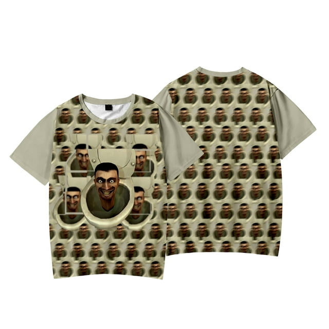 Skibidi Toilet Cartoon Merch T-shirt Casual Funny Style Women Men ...