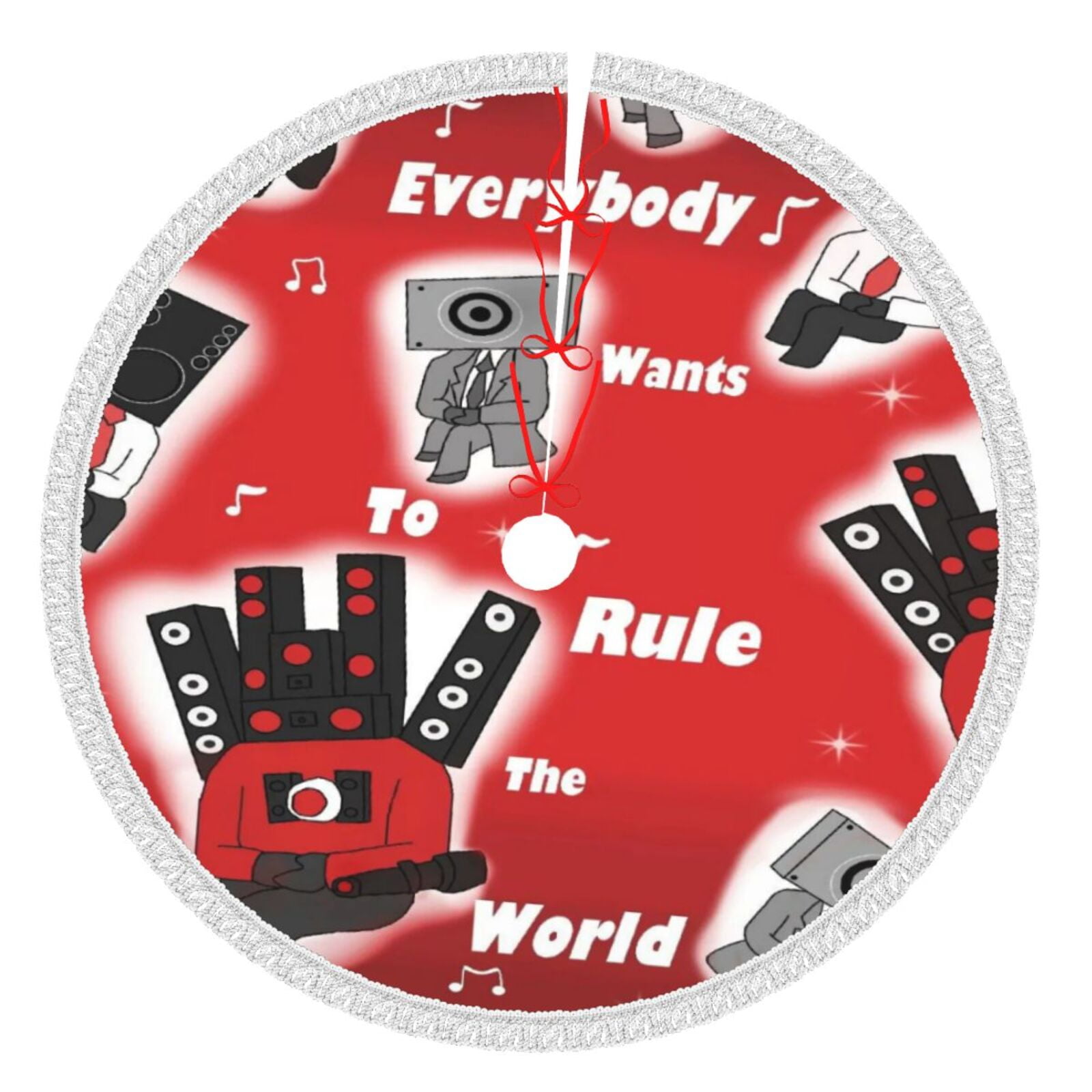 Skibidi Toilet Christmas Tree Skirt with Tassels, Large Christmas Tree ...