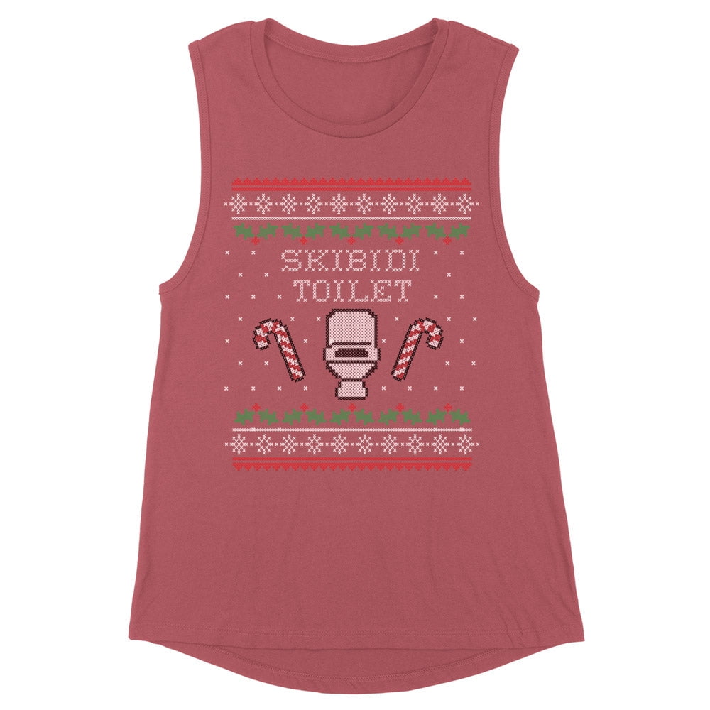 Skibidi Toilet Christmas Women's Muscle Tank Medium Smoked Paprika ...