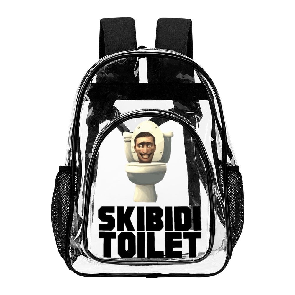 Skibidi Toilet Clear Backpack Heavy Duty Clear Bookbag with Multi ...