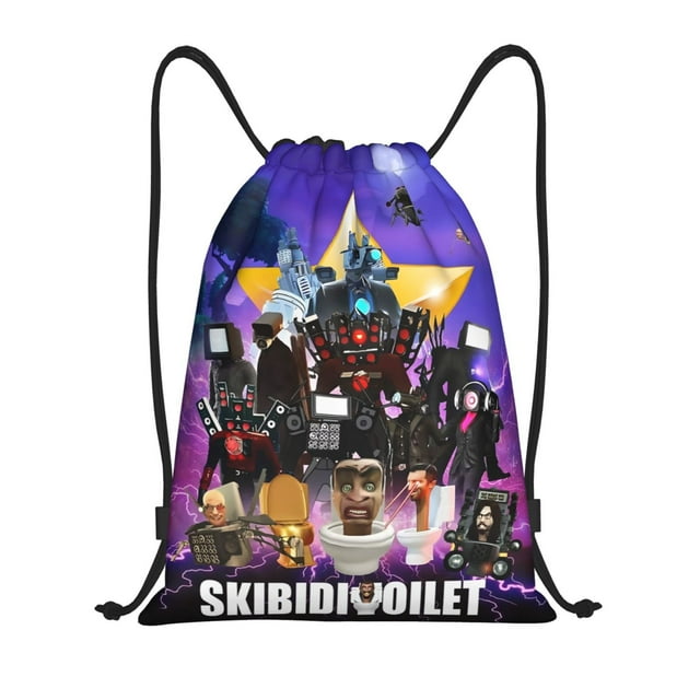 Skibidi Toilet Drawstring Bags Unisex Drawstring Sling Bag Daypack ...