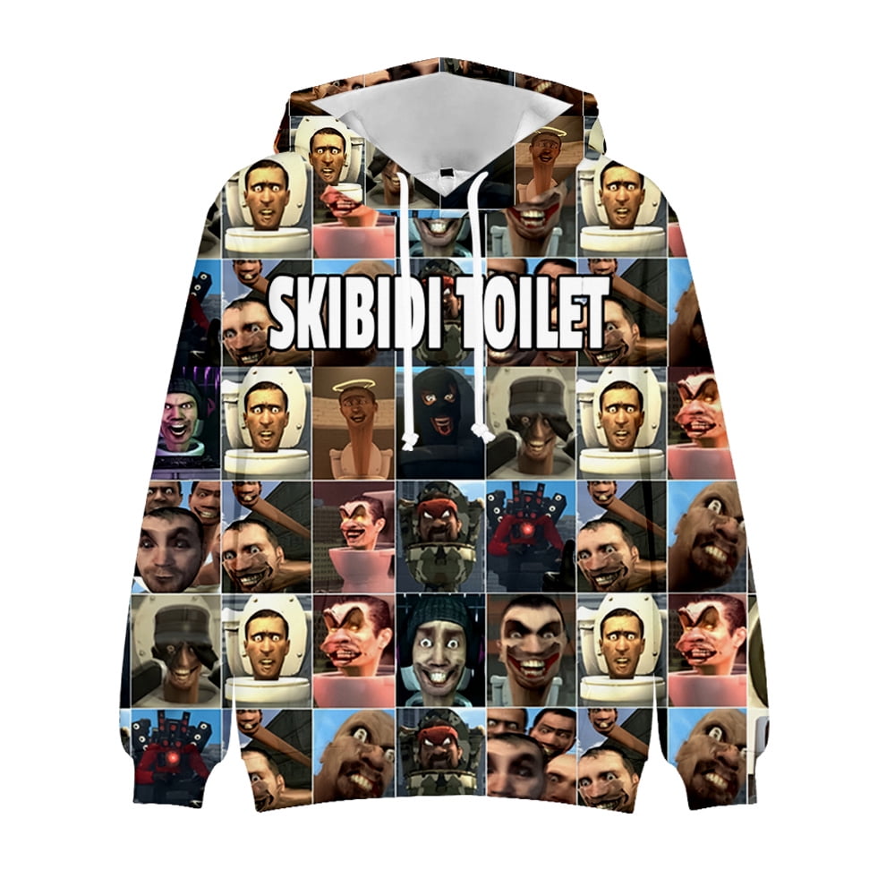 Skibidi Toilet Funny Hoodie Women Men Casual Hooded Long Sleeve ...