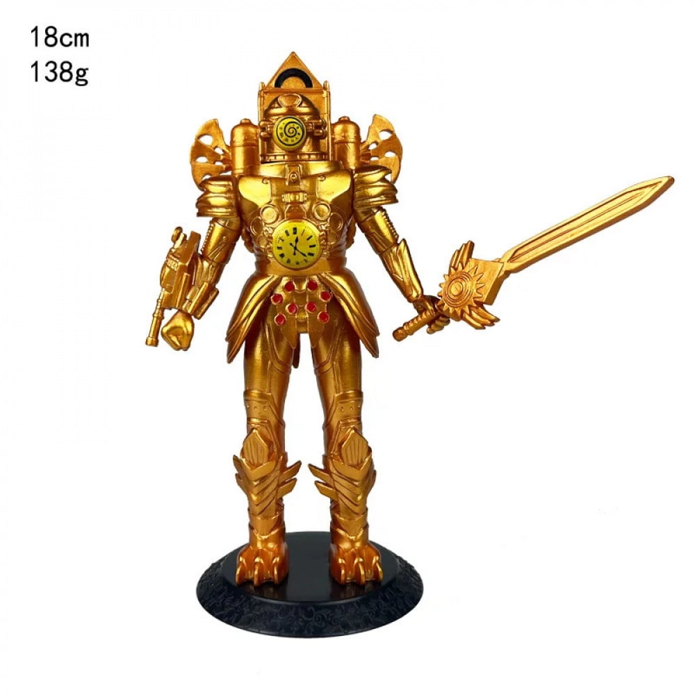 Skibidi Toilet Gold Titans Clock Drill Man Figures Cameraman Speakerman ...