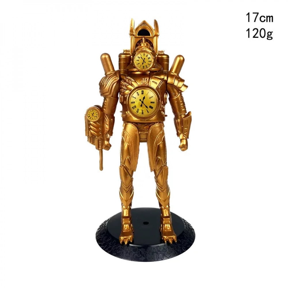Skibidi Toilet Gold Titans Clock Drill Man Figures Cameraman Speakerman ...