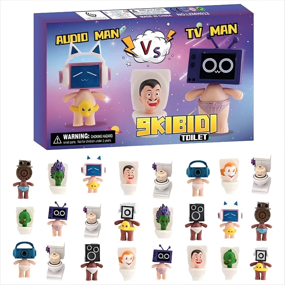 Skibidi Toilet Holiday Advent Calendar 2024, 24 Pcs Random Figure ...