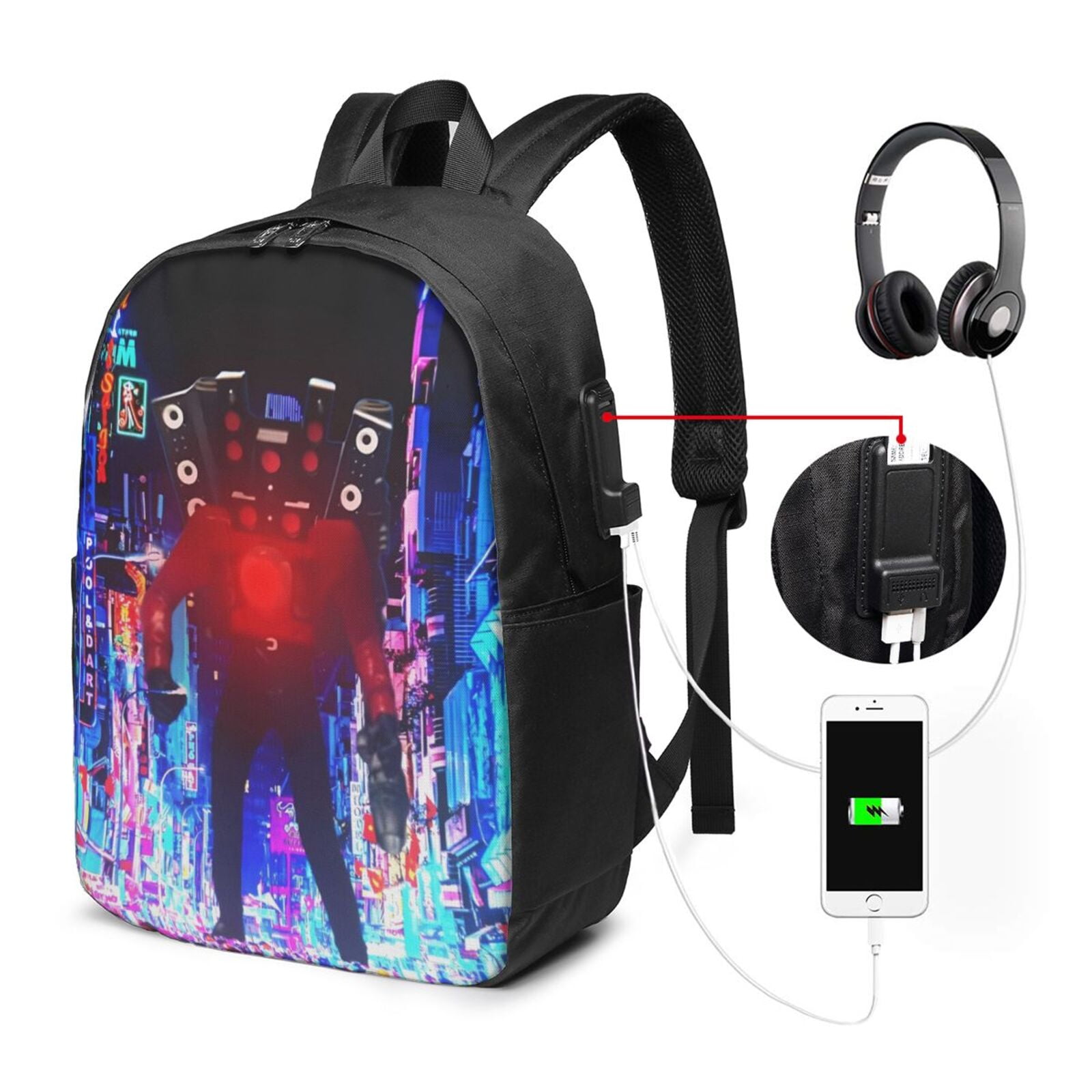 Skibidi Toilet Large Capacity School & Travel Backpack For Men Women ...