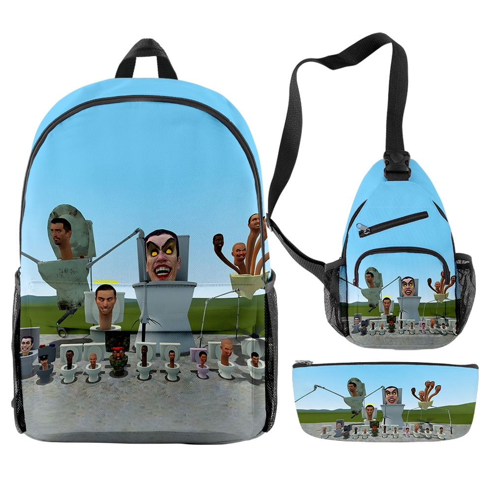 Skibidi Toilet Merch Backpack Rucksack Cosplay Zipper Pack Schoolbag ...