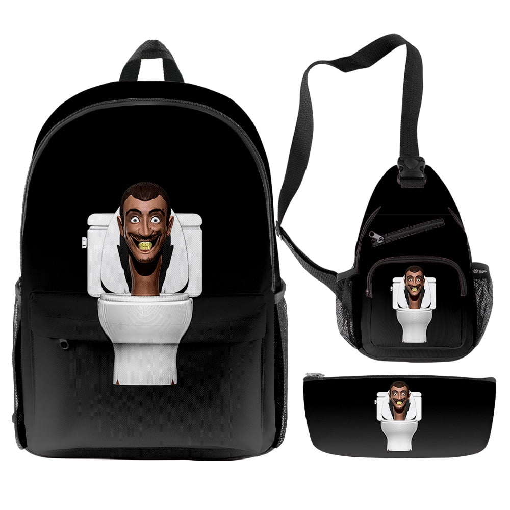 Skibidi Toilet Merch Backpack Rucksack Cosplay Zipper Pack Schoolbag ...