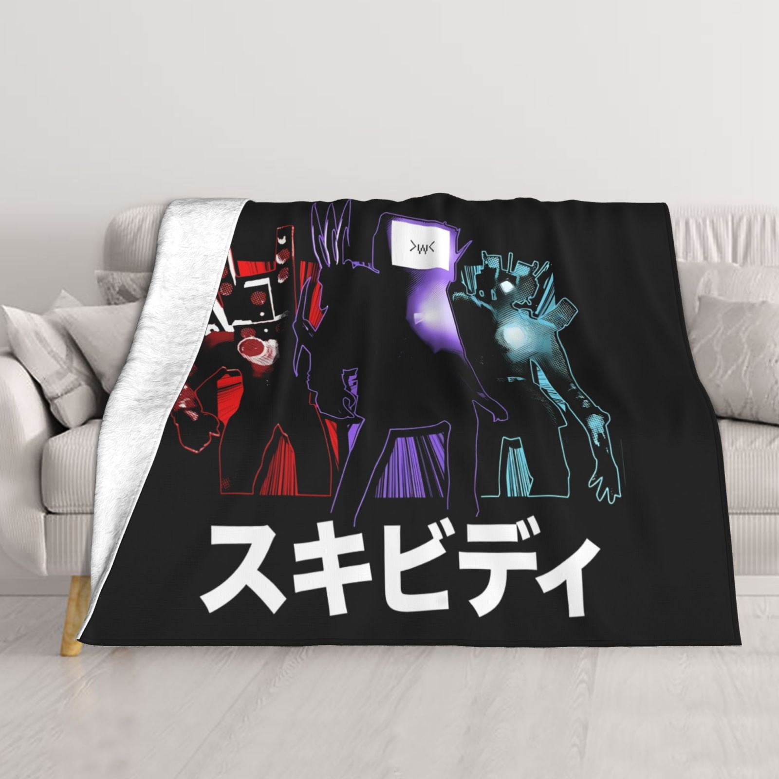 Skibidi Toilet Pattern Super Soft Throw Blanket for Bed Sofa ...