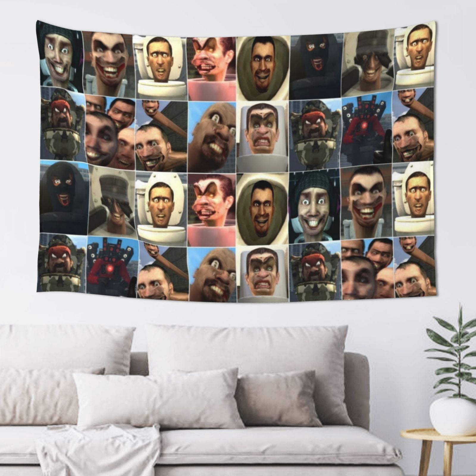 Heqqred Skibidi Toilet Tapestry, Wall Hanging Home Decor, Soft ...