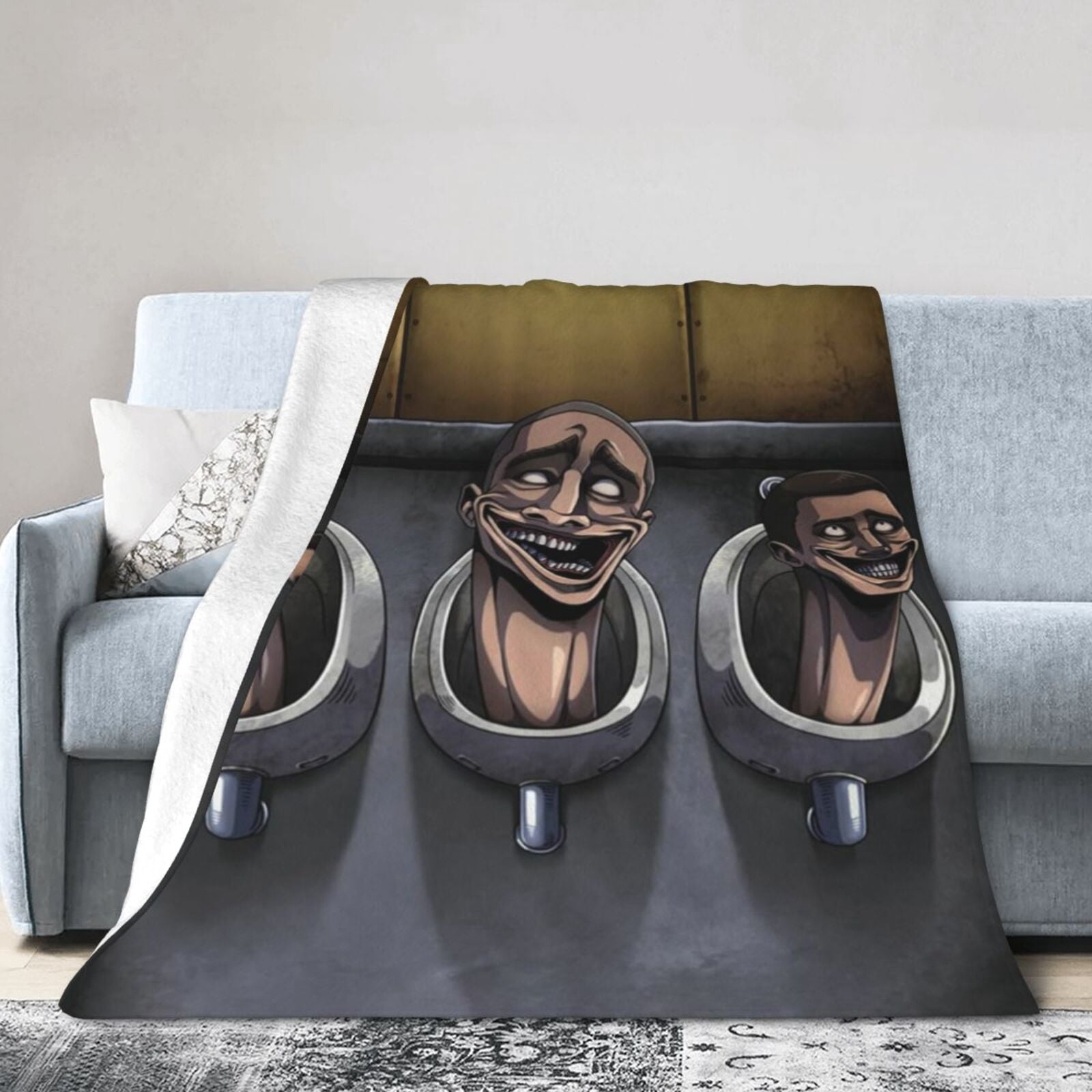 Skibidi Toilet Throw Blanket, Funny Plush Microfiber Blankets And ...