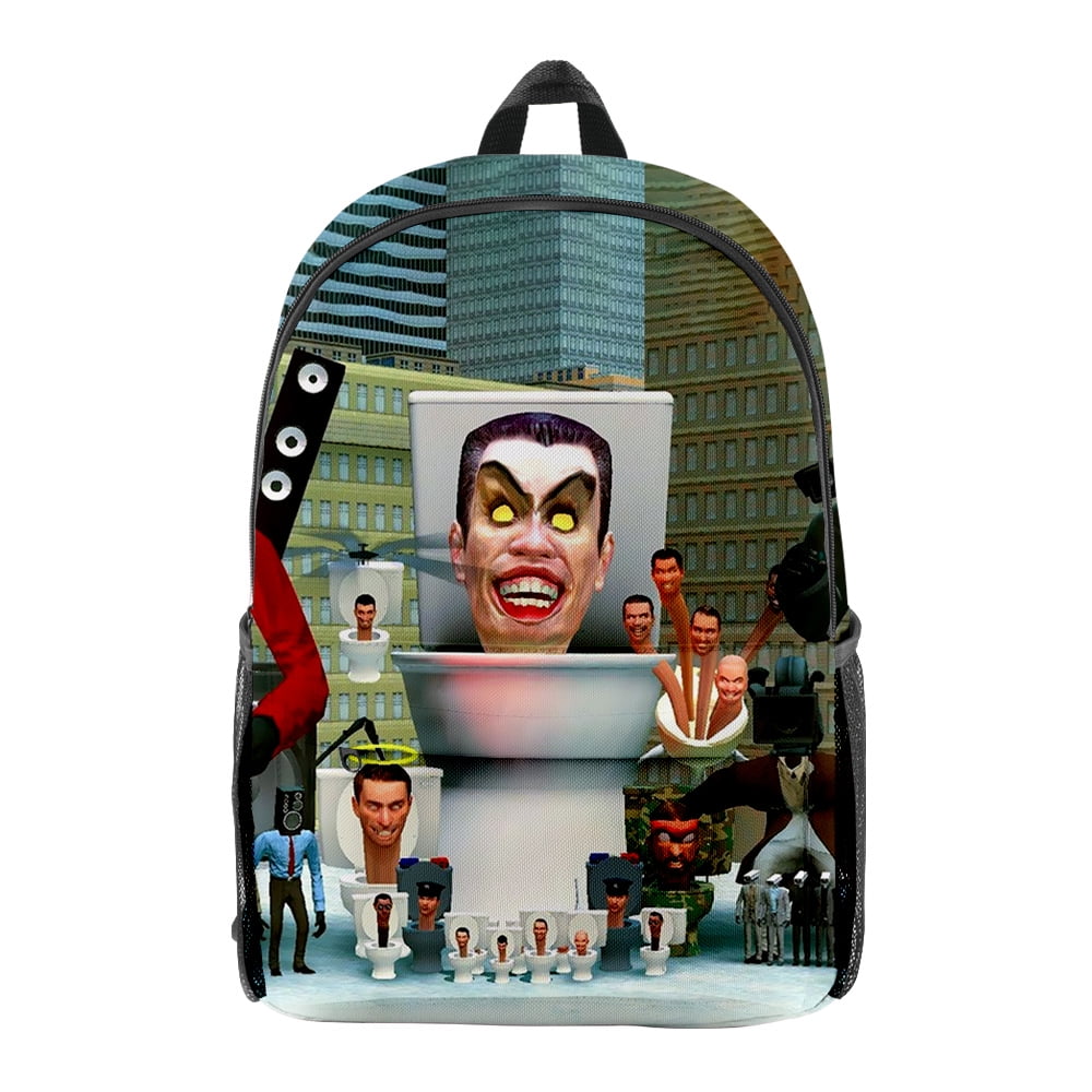 Skibidi Toilet Wiki Cartoon Backpack Women Men Casual Travel Bag HipHop ...