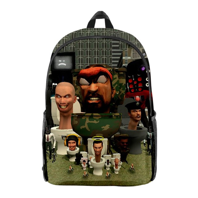 Skibidi Toilet Wiki Zip Pack Students Backpack Man/Woman Zipper Bag Zip ...