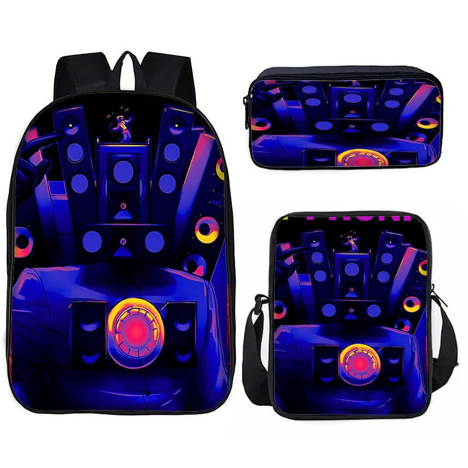 Skibidi-toilet Anime Backpack Set 3 Pieces Shoulder Bag and Pencil Case ...
