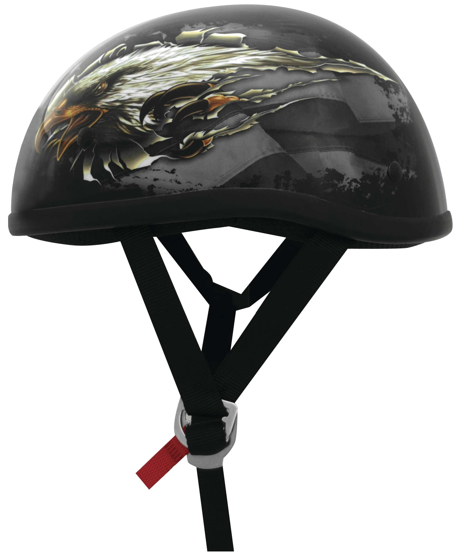 Skid Lid Eagle Rip Original Motorcycle Half Helmet Black MD - Walmart.com