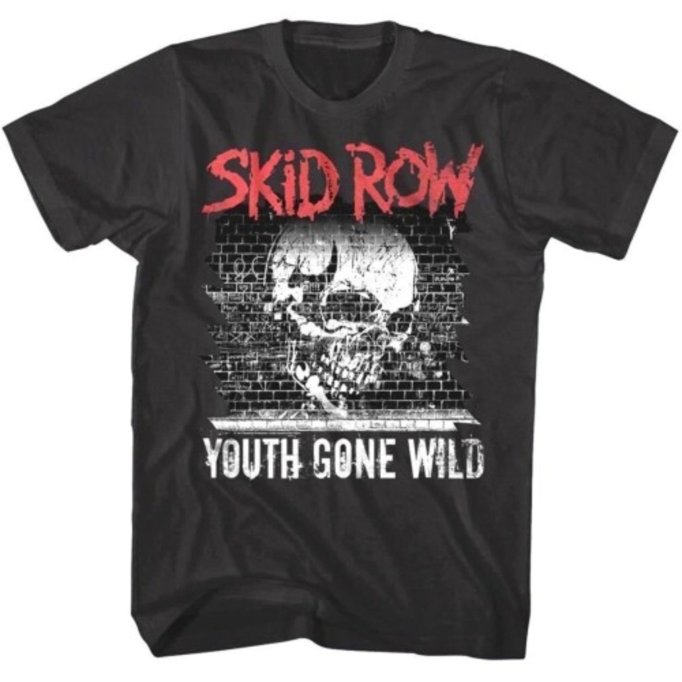 Skid Row Youth Gone Wild Graffiti Skull Mens T Shirt Heavy Metal Band ...