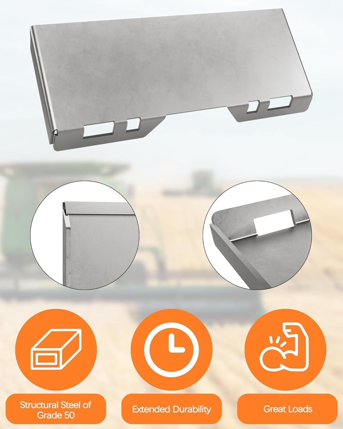 Skid Steer Attachment Plate, Steel Quick Tach Attachment Loader Plate ...