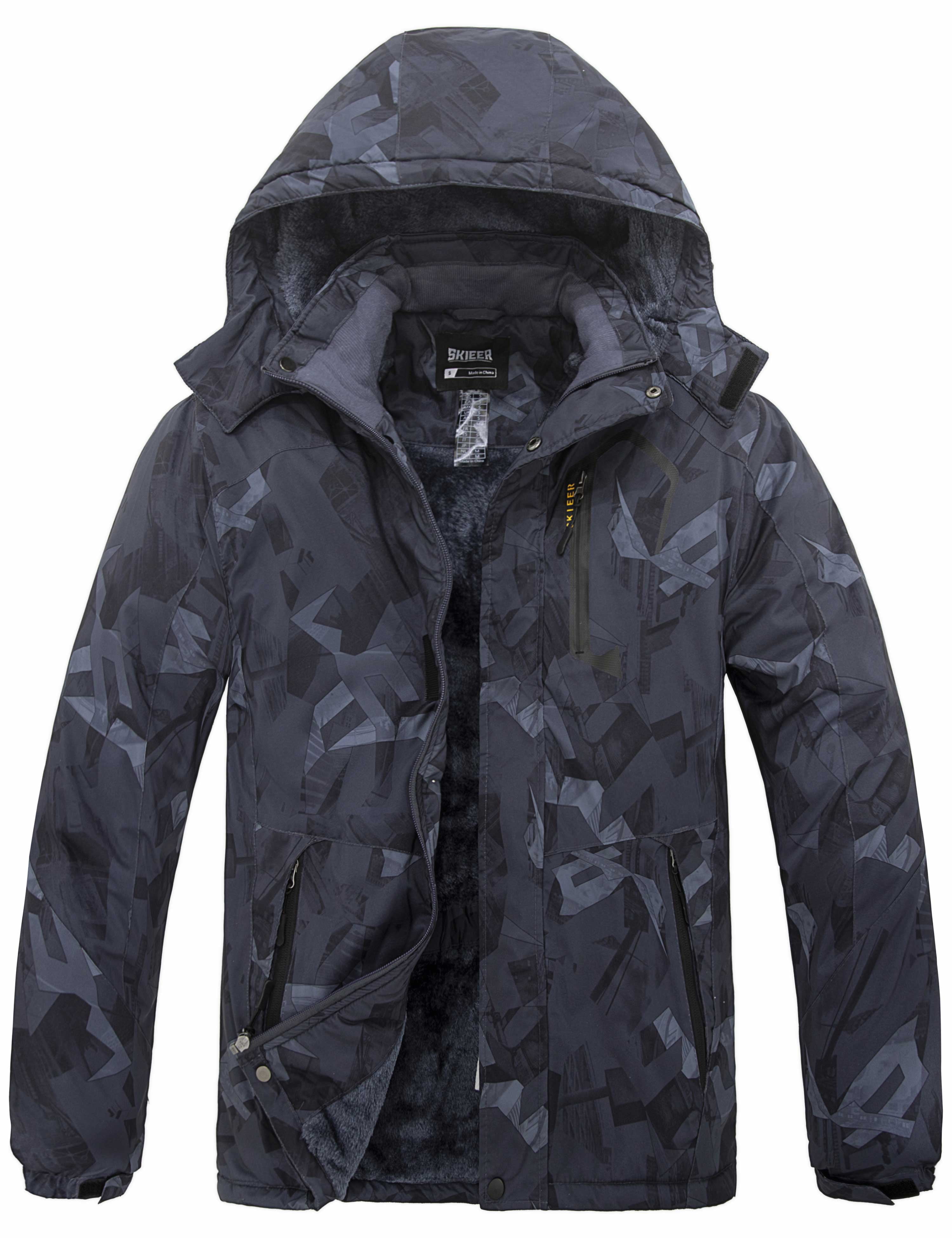 Skieer Men's Snow Coat Winter Snowboard Jacket Windproof Ski Coat ...