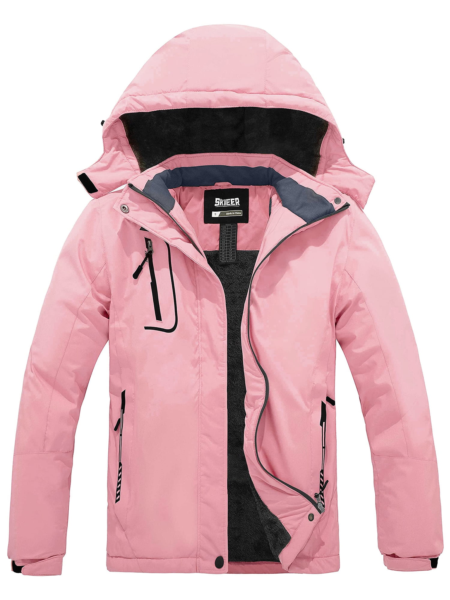 Skieer Women's Raincoat, Waterproof, Windproof Ski Jacket, Winter Warm ...
