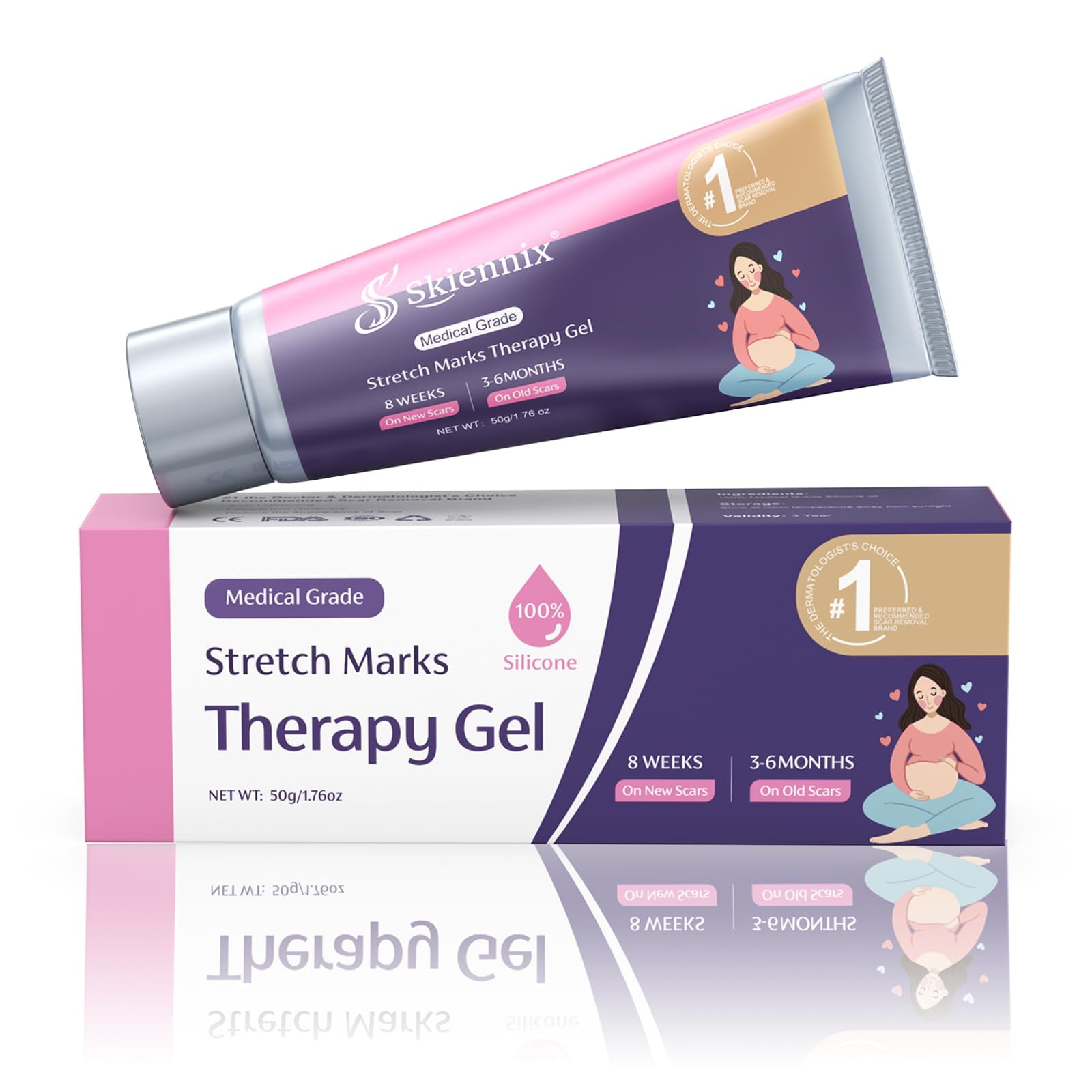 Skiennix Stretch Marks Removal YYF14 Cream, Scar Cream, Grade Silicone ...
