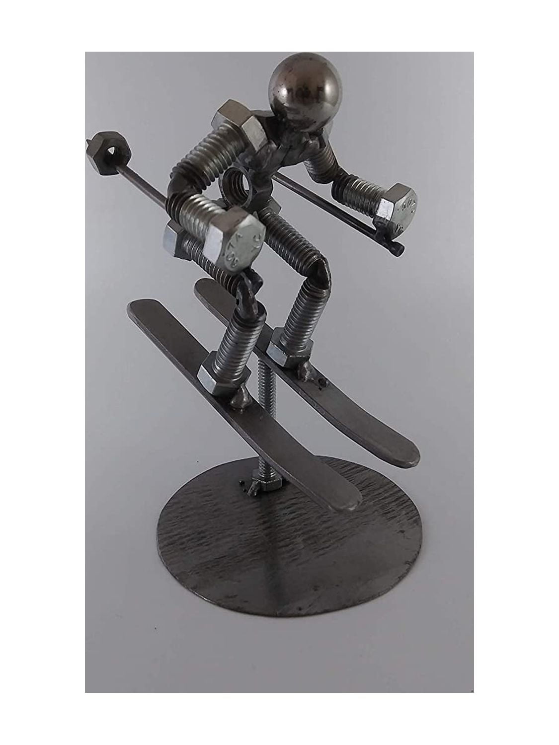 Skier Metal Bolt Figurine, Metal Bolt Figurine, Athlete, Upcycled Art ...