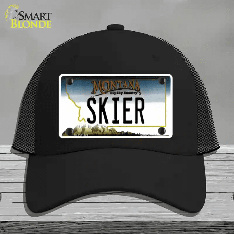 Skier Montana State Novelty License Plate Hat Mesh Black - Walmart.com