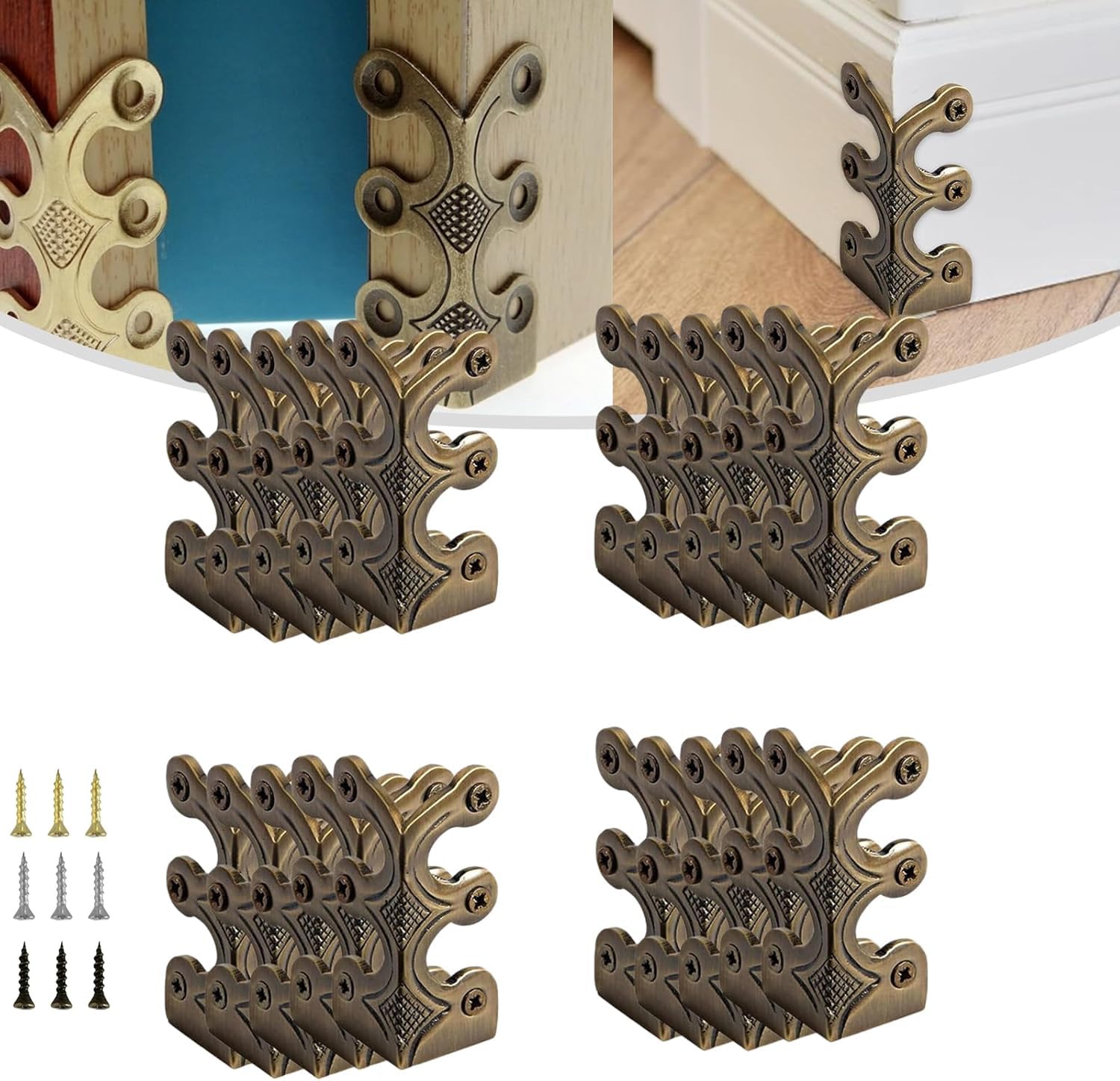 Skiffers Baseboard Corner Protectors, 1.88x1.18in Vintage Heavy Duty ...