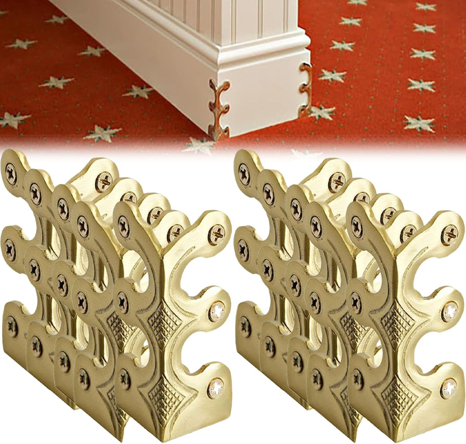 Skiffers Baseboard Corner Protectors, Metal Corner Protector, Brass ...