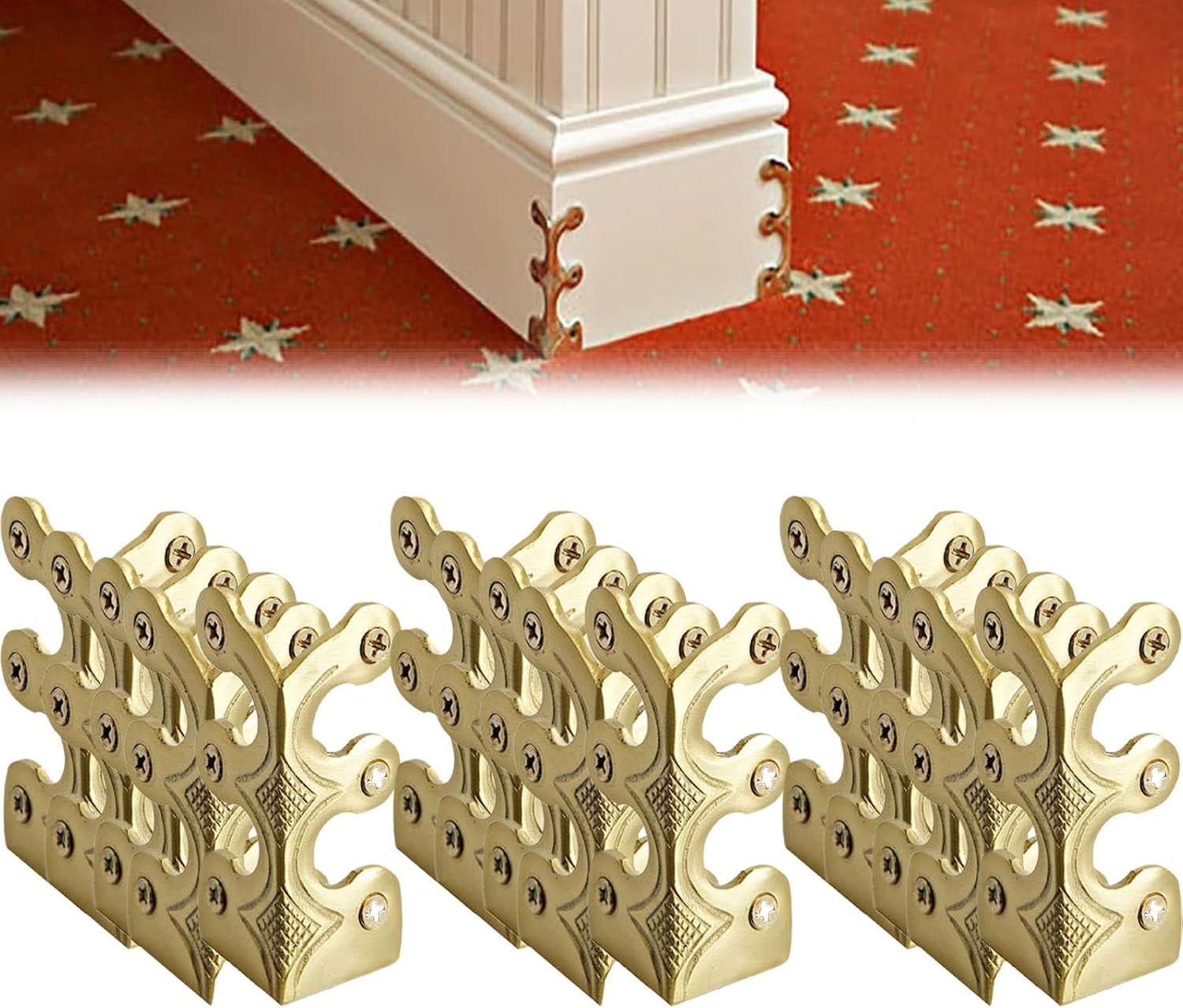Skiffers Baseboard Corner Protectors, Metal Corner Protector, Brass ...