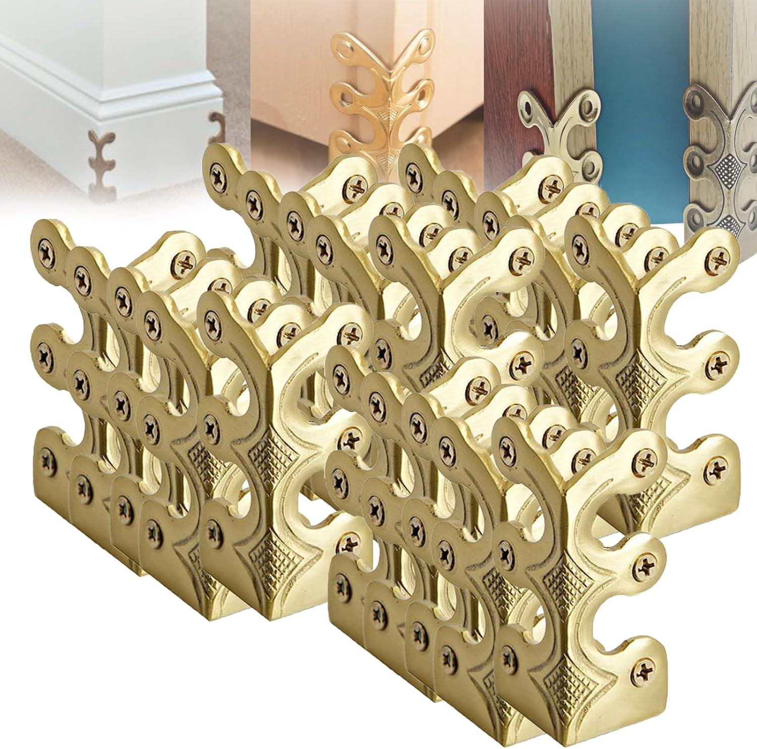 Skiffers Baseboard Corner Protectors,Vintage Solid Brass Skirting Board ...