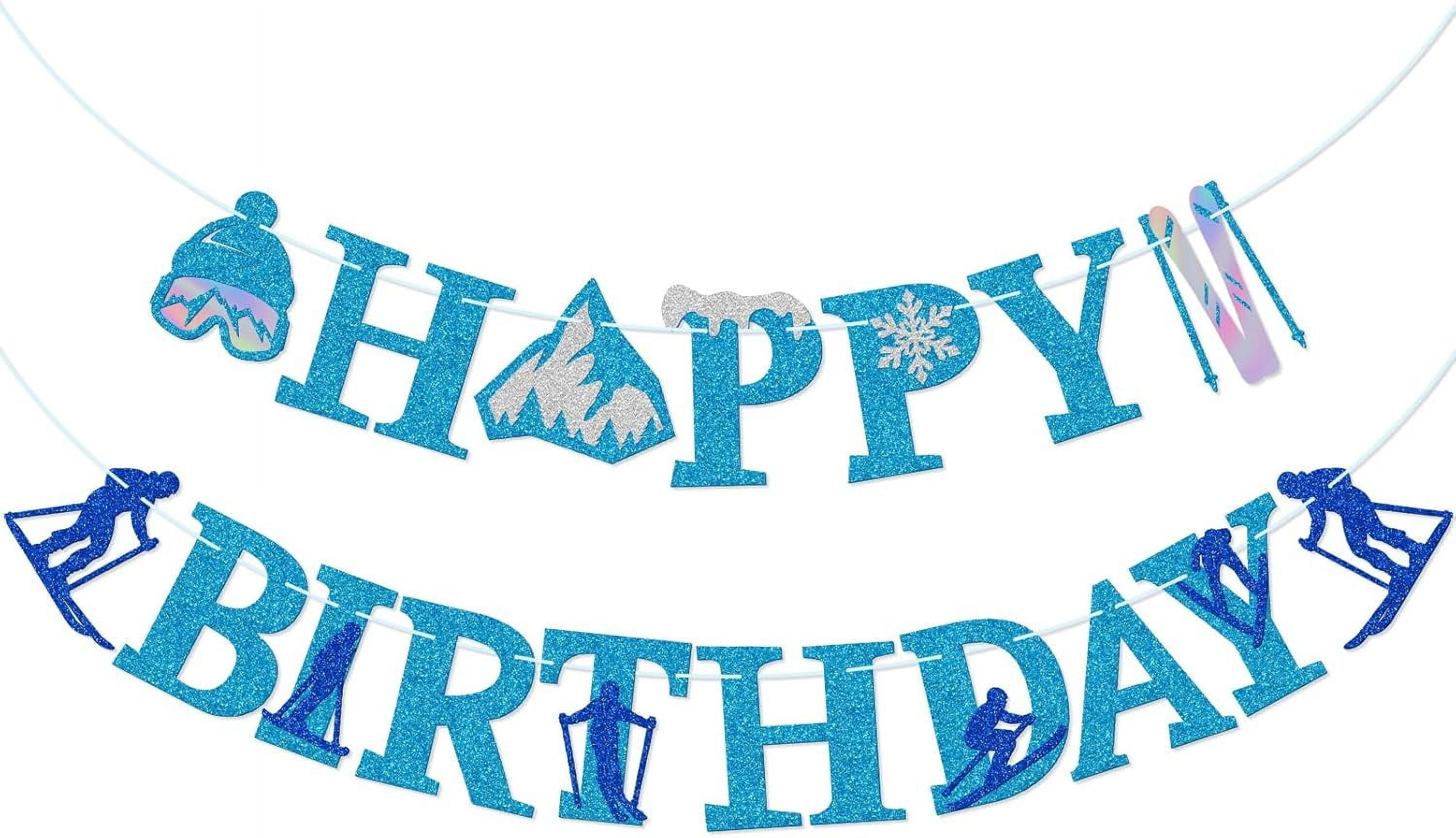 Skiing Birthday Banner, Ski Themed Birthday Party Decor, Skiing ...