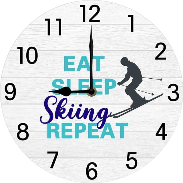 Skiing Gifts for Men Funny Skiing Clock Perfect Wall Decor for Cabin ...